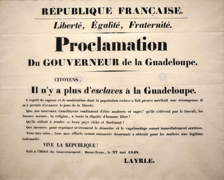 La proclamation de l'abolition de l'esclavage en Guadeloupe vue par ...